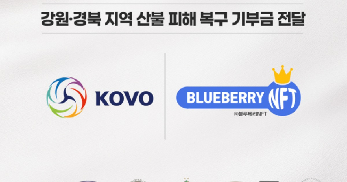 KOVO X (주)블루베리NFT, 강원‧경북 산불 피해지역에 기부금 전달