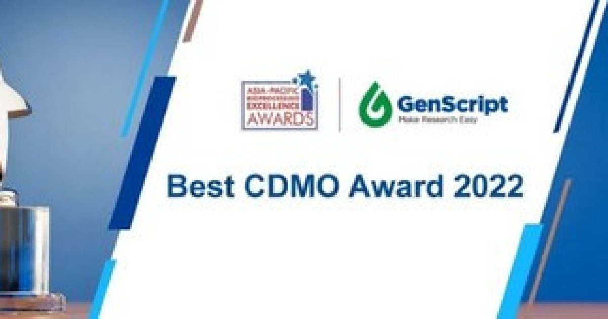 [PRNewswire] GenScript Receives "Best Contract Development and ...