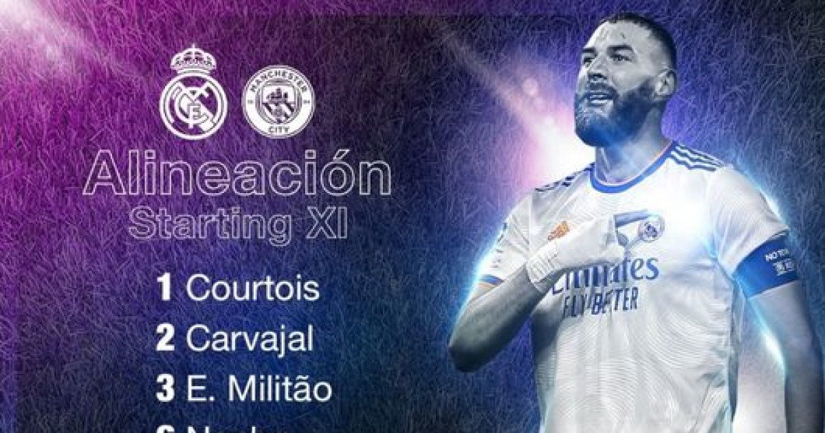 '크카모' vs 'KDB-로드리-베실바' 레알-맨시티, UCL 4강 2차전 선발 라인업 공개