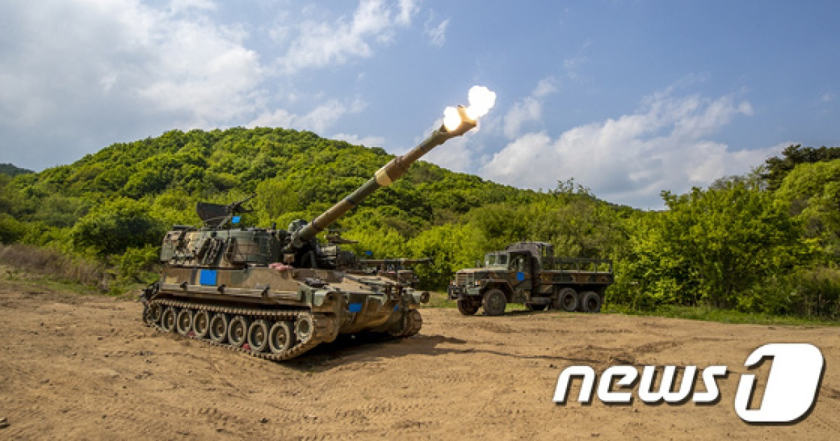 불꽃 내뿜는 K55A1 자주포