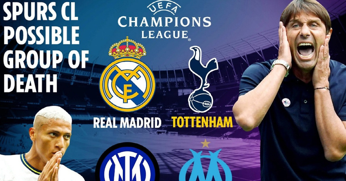 'SON의 운명' 2번 포트 토트넘..UCL 레알·인터·마르세유 '죽음의 조'