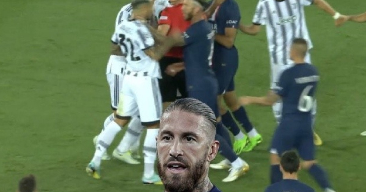 6일 전까지 동료였잖아..라모스, 前 PSG MF와 충돌→목 가격