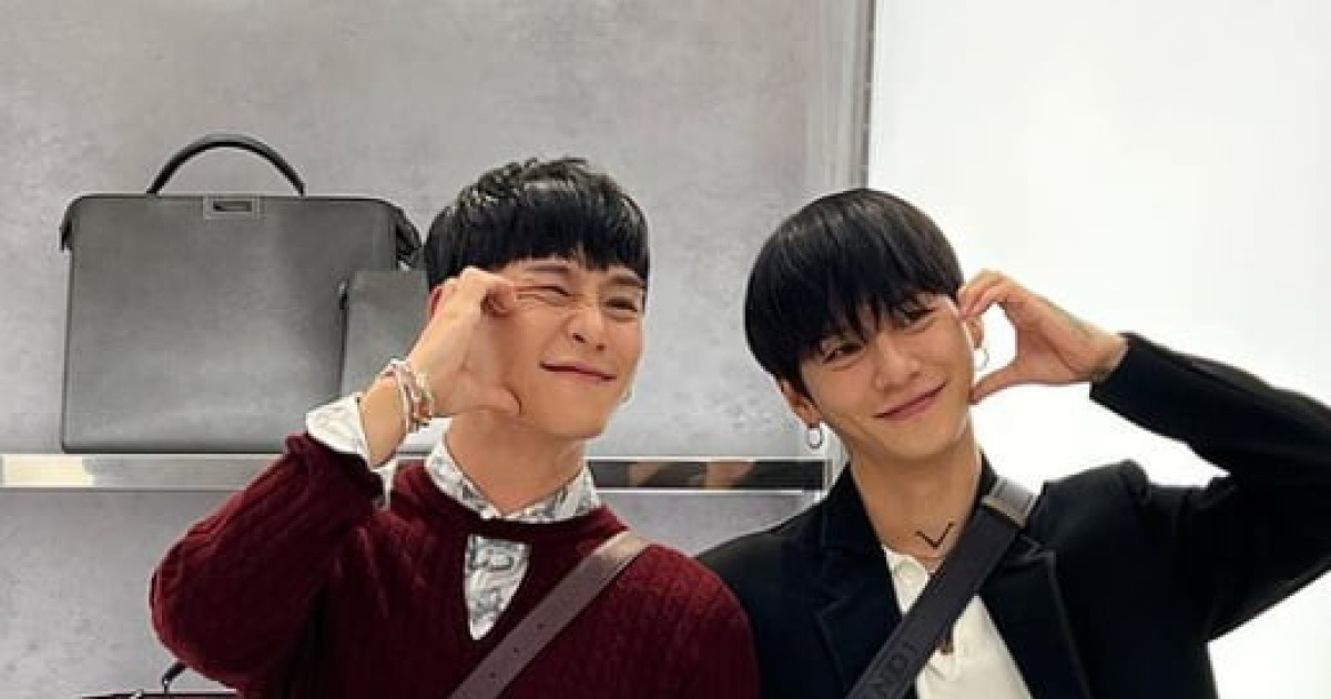 YGX 드기X도니, 명품 F사 행사장서 '볼하트'..89년생 맞아?[TEN★]