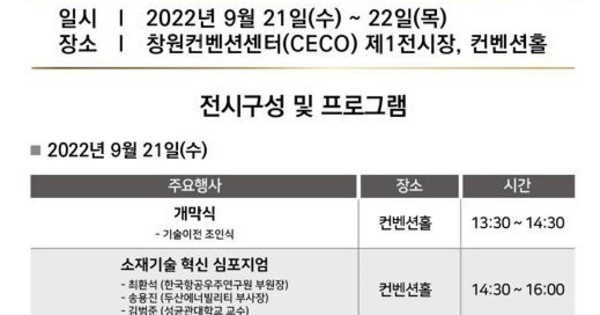 한국재료연구원 'KIMS TECHFAIR' 21~22일 창원 개최