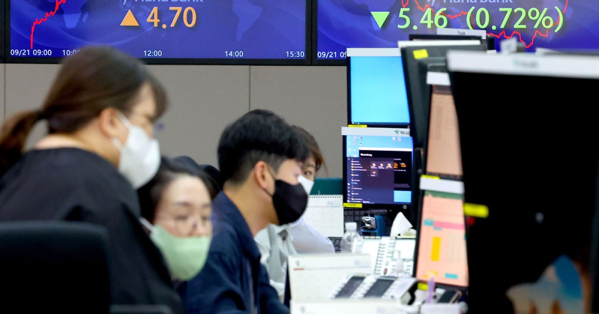 [마켓뷰] 코스피, 9월 FOMC 앞두고 하락..원·달러 환율 1400원 눈앞에