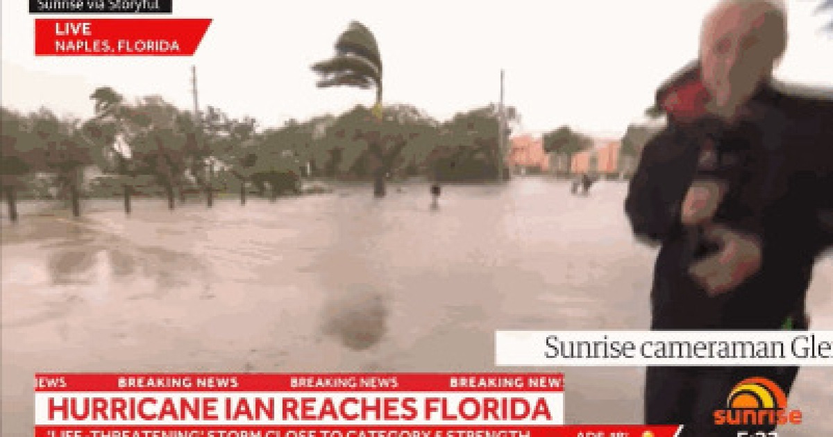 [영상]허리케인 생방송 중 사라진 카메라맨..美방송 "최고" 호평, 왜
