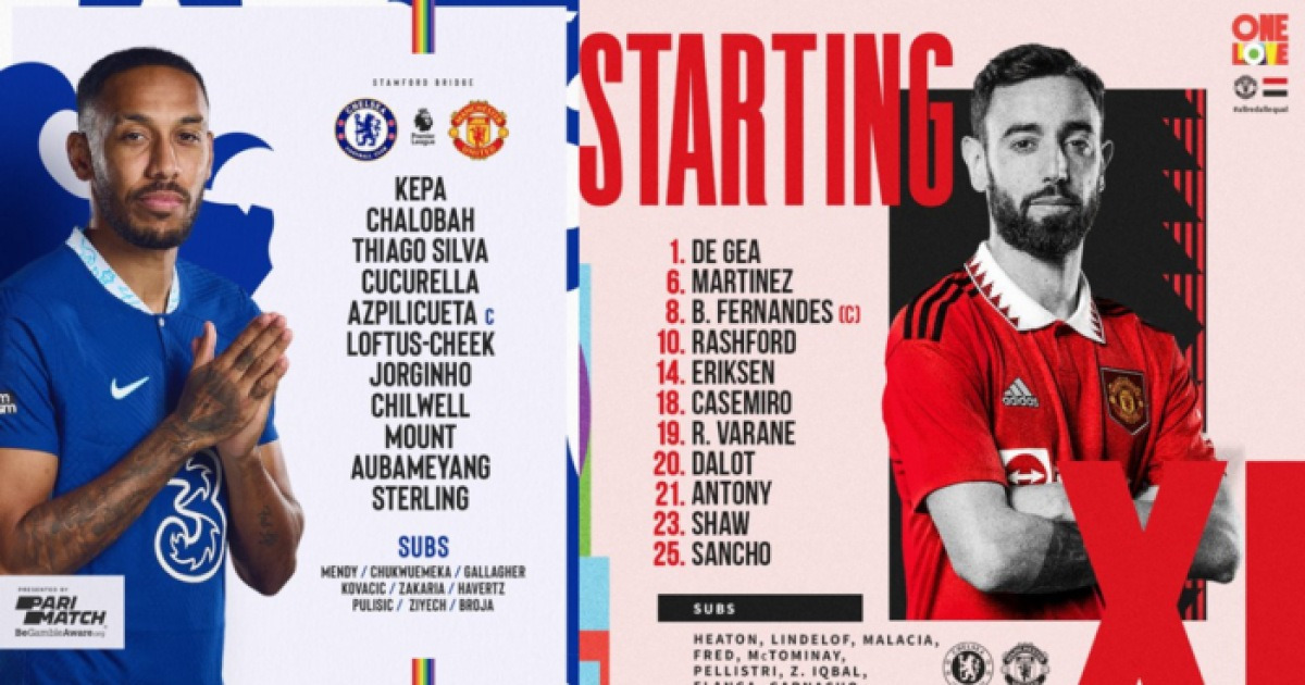 '7G 무패' 첼시 vs '호날두 제외' 맨유, 선발 명단 공개