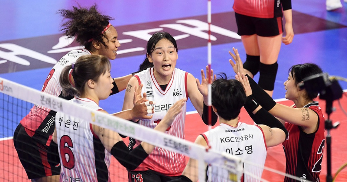 [Ms포토]KGC인삼공사 '신인의 홍삼맛 배구'