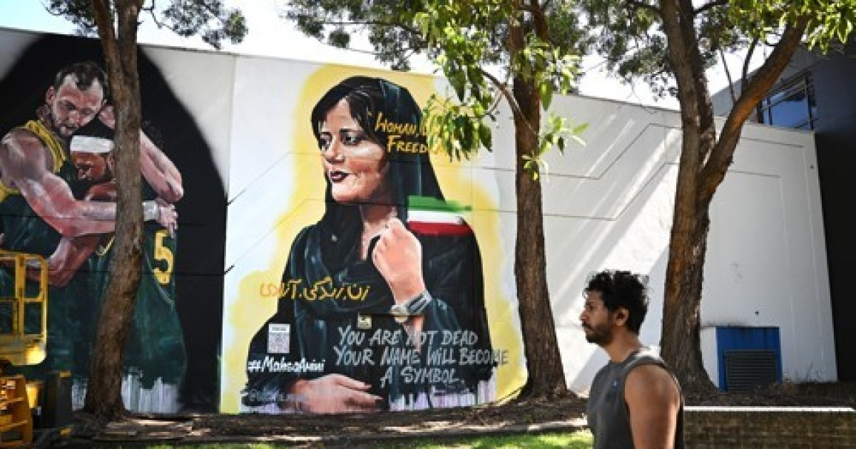AUSTRALIA POLITICS ART MAHSA AMINI MURAL