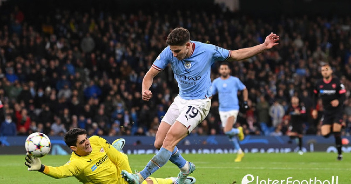 [UCL 리뷰] '알바레즈 1골 1AS' 맨시티, 세비야 3-1 격파...'조 1위로 16강'