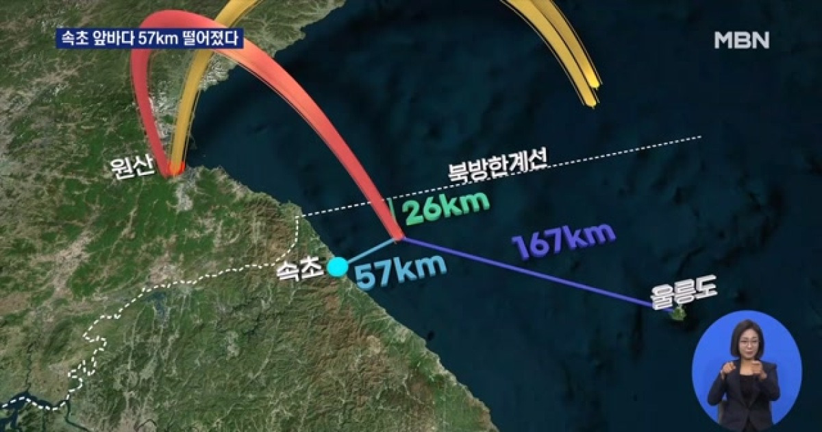 속초 앞바다 57km, 우리 영해서 35km에 떨어졌다…분단 이후 첫 최근접 미사일 도발