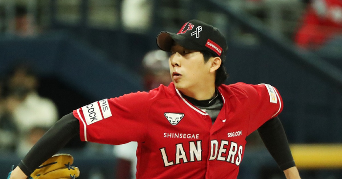 SSG 오원석, 첫 가을무대서 5.2이닝 1실점[KS3]