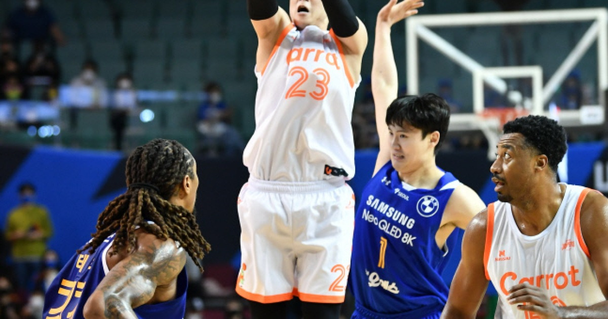 '전성현 26점' 캐롯, 삼성 제압 3연승+1위 KGC 추격...SK도 LG 25점차 완파