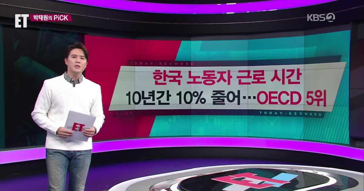 [ET] 한국 노동자 근로 시간 10년간 10% 줄어…OECD 5위 외