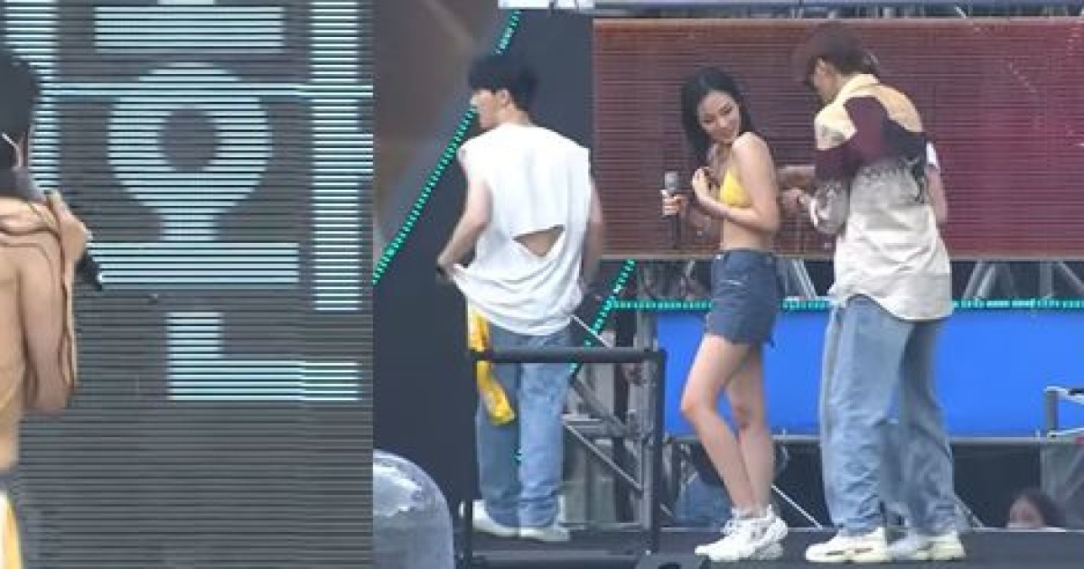 가슴노출 비비 비키니 끈 풀어진 돌발사고 공연도중 깜짝 Oh 쎈 이슈 [종합]