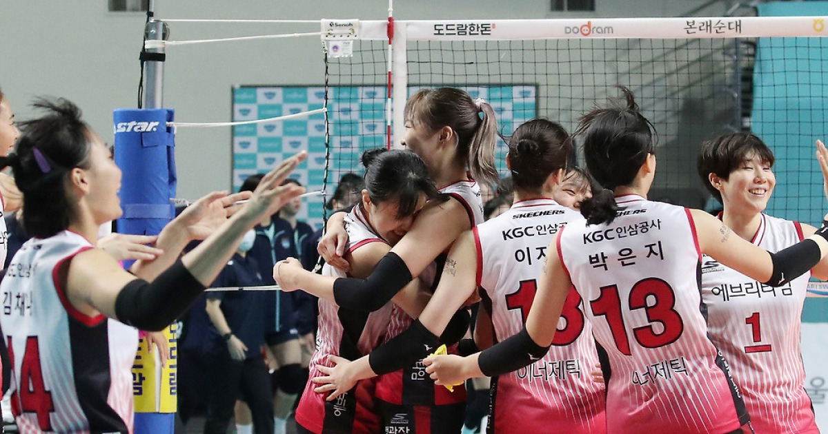 승리 감격한 KGC