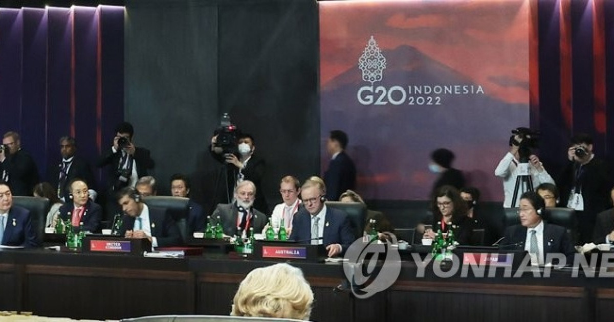 G20 정상회의 첫번째 세션 참석한 윤석열 대통령