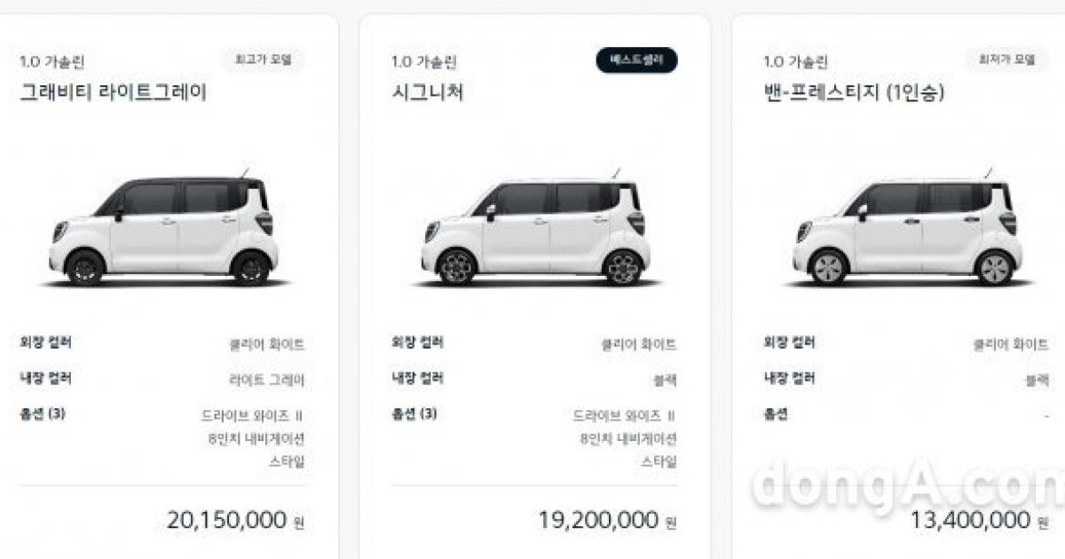 기아 디자인 차별화 ‘레이 그래비티 출시… 기아 홈페이지 추천사양 2015만원