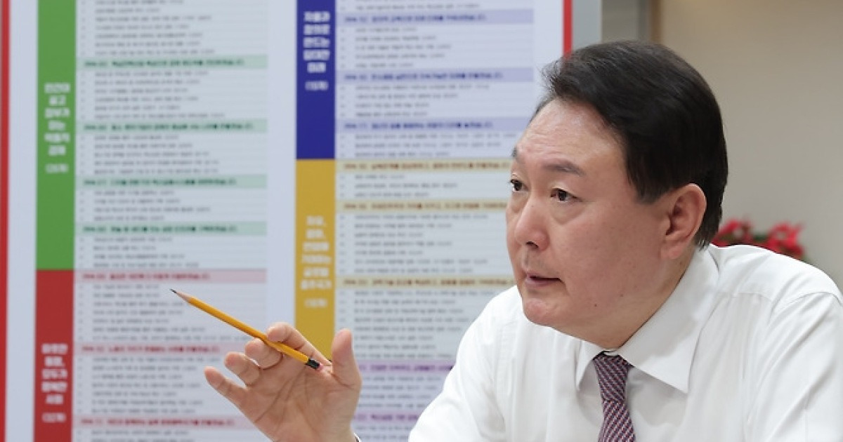 대통령 집무실에 설치된 120대 국정과제 현황판