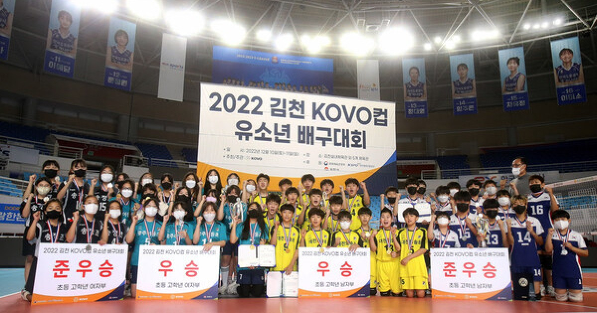 2022 김천 KOVO컵 유소년 배구, 남자부 대전 도솔초와 여자부 광주 어등초가 우승을 차지.
