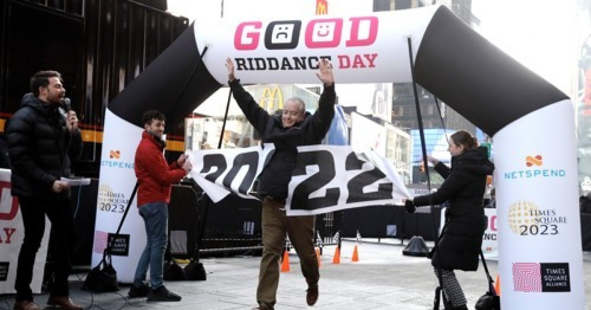 USA NEW YORK TIMES SQUARE GOOD RIDDANCE DAY EVENT
