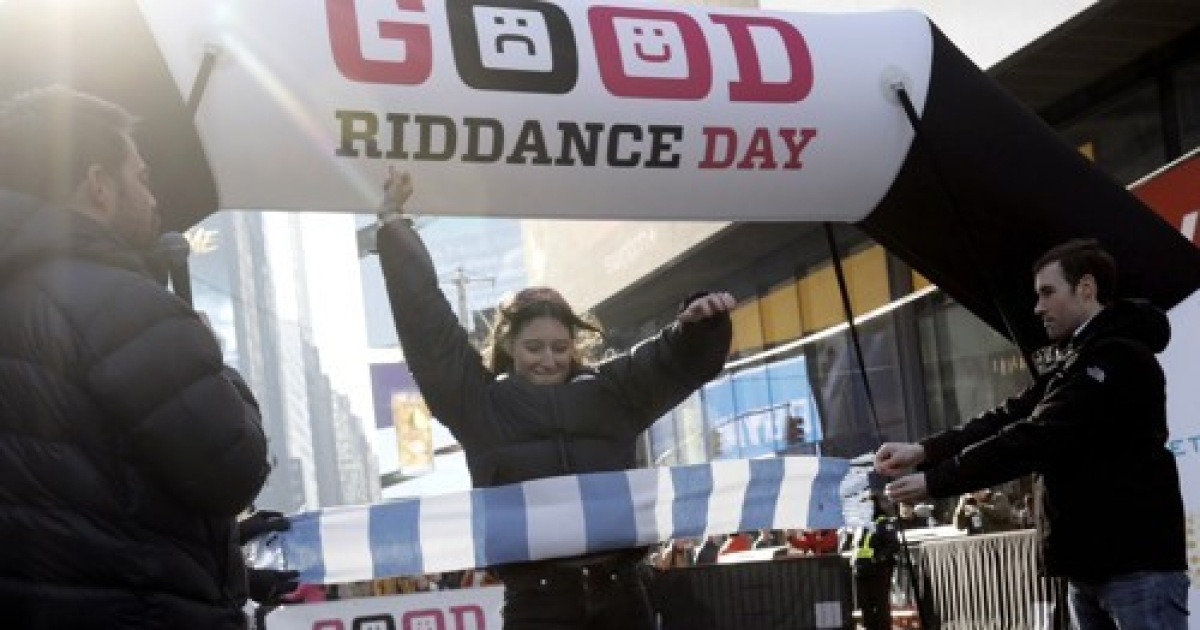 USA NEW YORK TIMES SQUARE GOOD RIDDANCE DAY EVENT