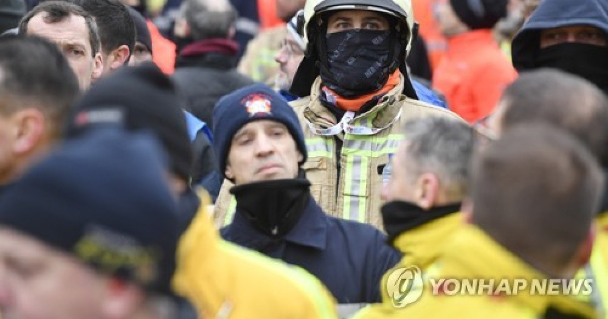 Belgium Demonstration Firefighters