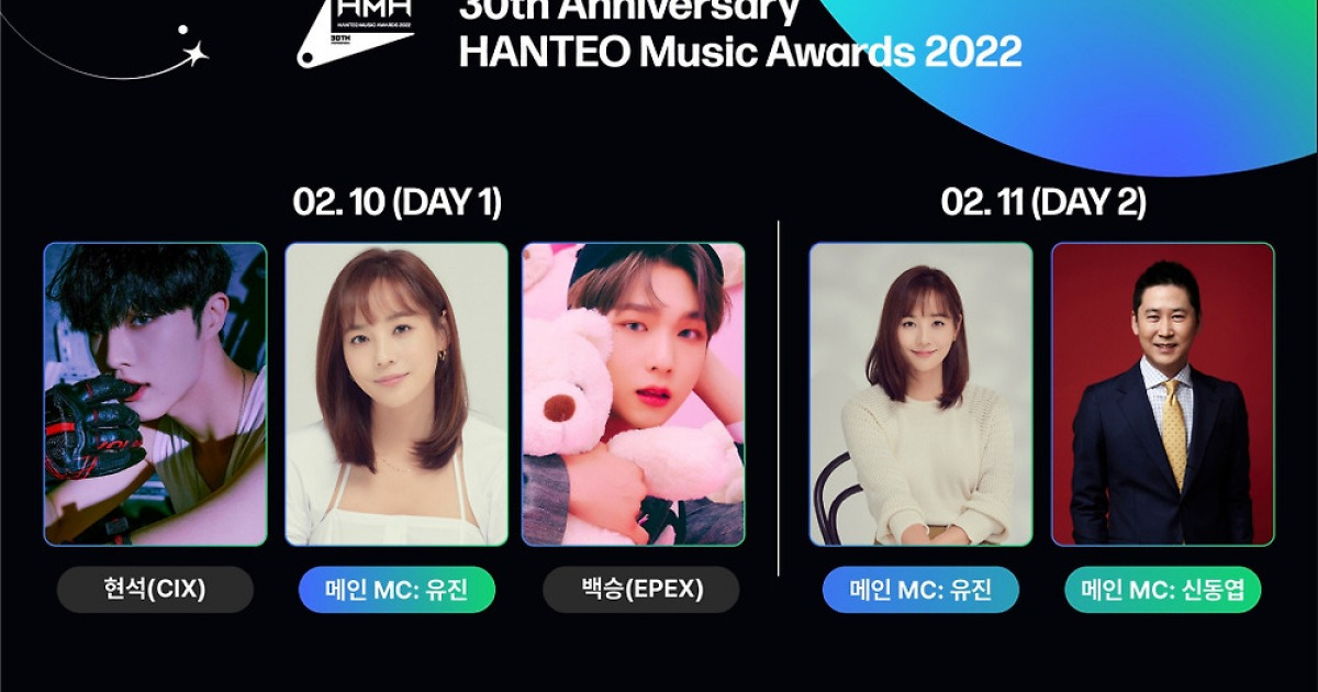 신동엽-CIX 현석-EPEX 백승, '한터뮤직어워즈' MC 발탁..유진과 호흡