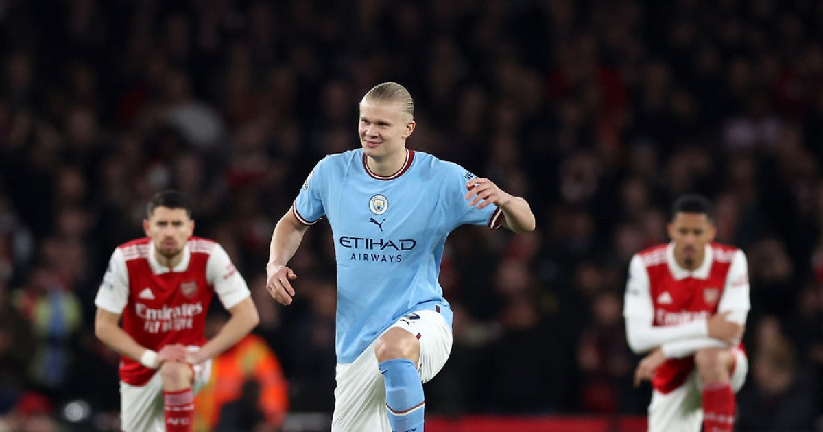 [EPL 12R] ‘홀란드 쐐기골’ 맨시티, 아스널 3-1 제압...득실차 앞선 1위