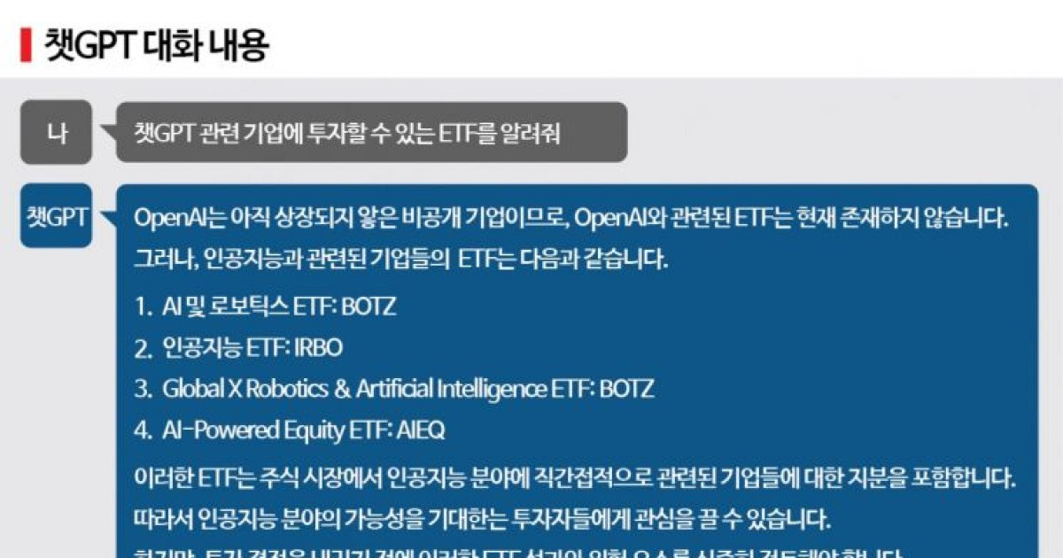 [실전 재테크]챗GPT 수혜 기업 담은 ETF에 관심을