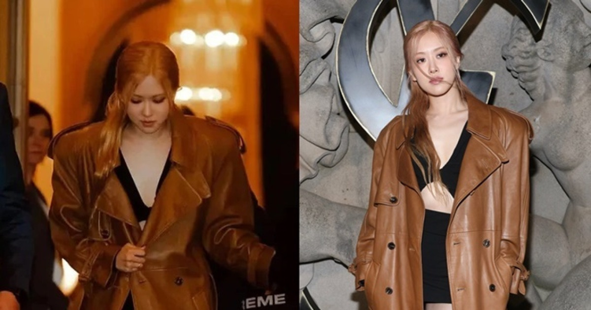블핑 로제 파리가 열광 바닥을 휩쓴 걸크러시 가죽 코트룩 패션엔