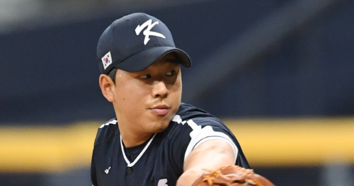 [포토]WBC 대표팀 정우영, SSG와의 연습경기 등판