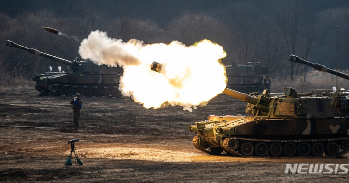 17사단, K-55A1 자주포 사격 훈련