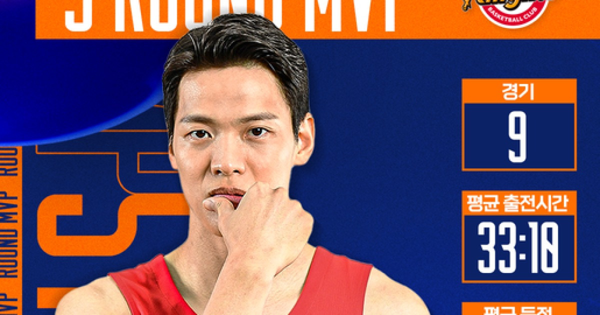 '플래시 썬' SK 김선형, KGC 변준형 제치고 5라운드 MVP 선정