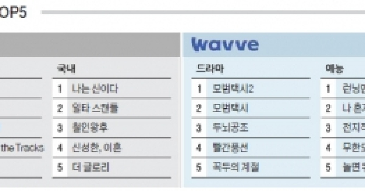 [OTT 분야별 TOP5]