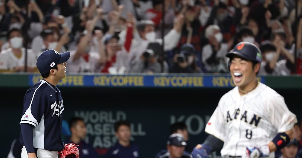 '도쿄 수모' 한국야구, 일본에 참패…WBC 3연속 1R 탈락 위기