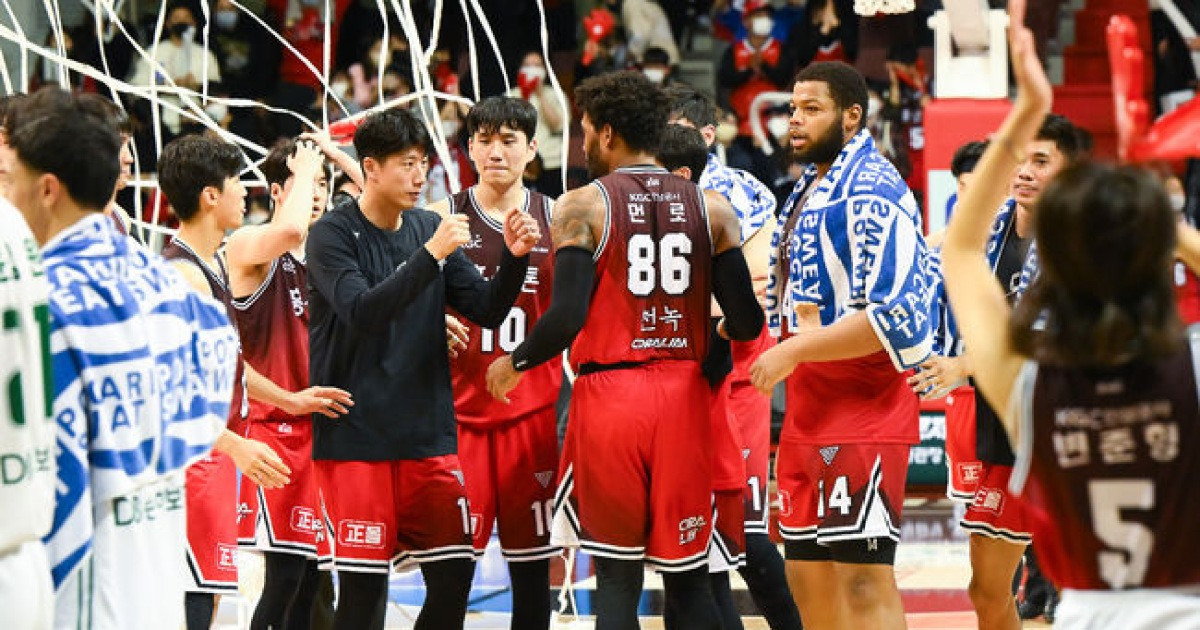 KGC, 정규리그 우승 확정...역대 3호 '와이어투와이어' 달성