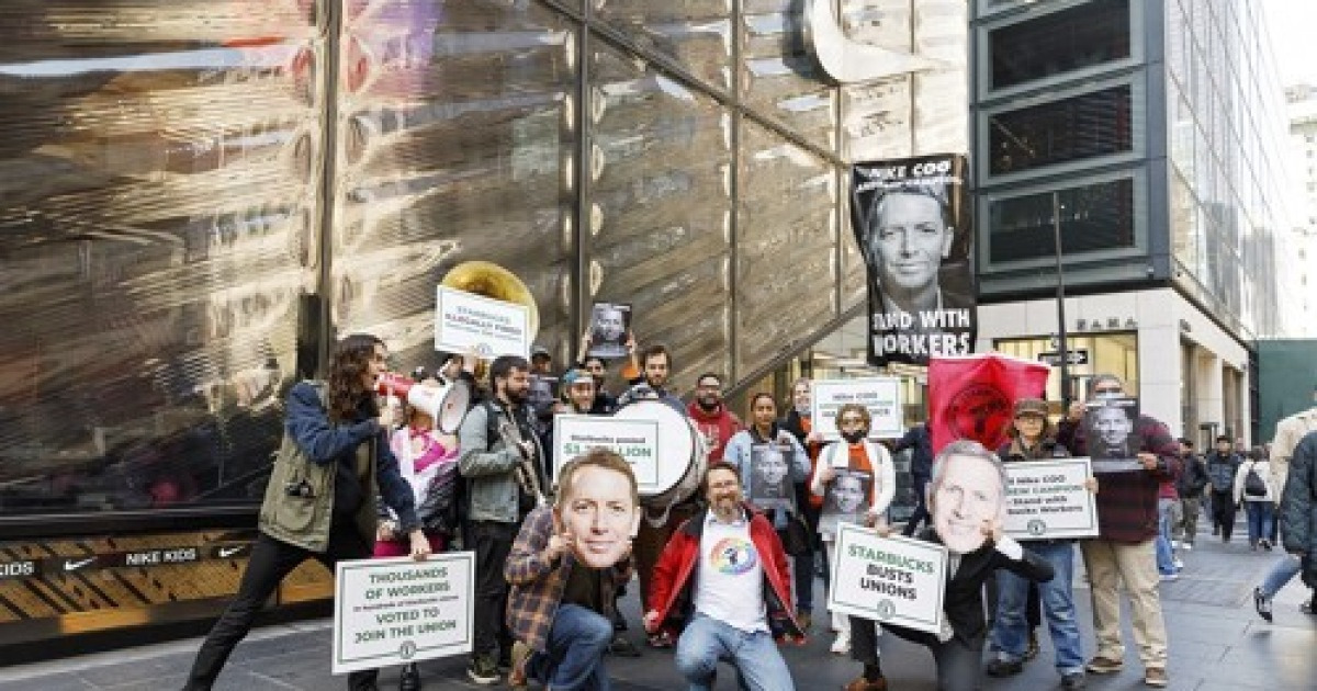 New York City Starbucks Workers Call on Nike COO Andrew Campion to ...