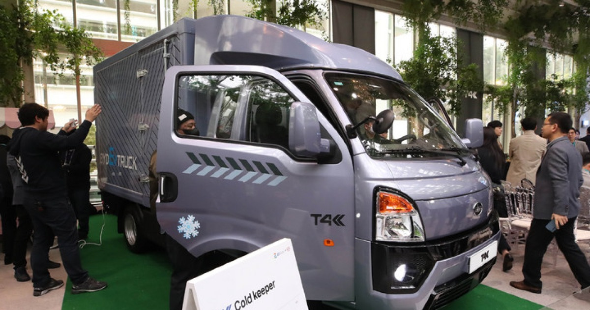 GS글로벌, 비야디 1톤 전기트럭 'T4K' 공개