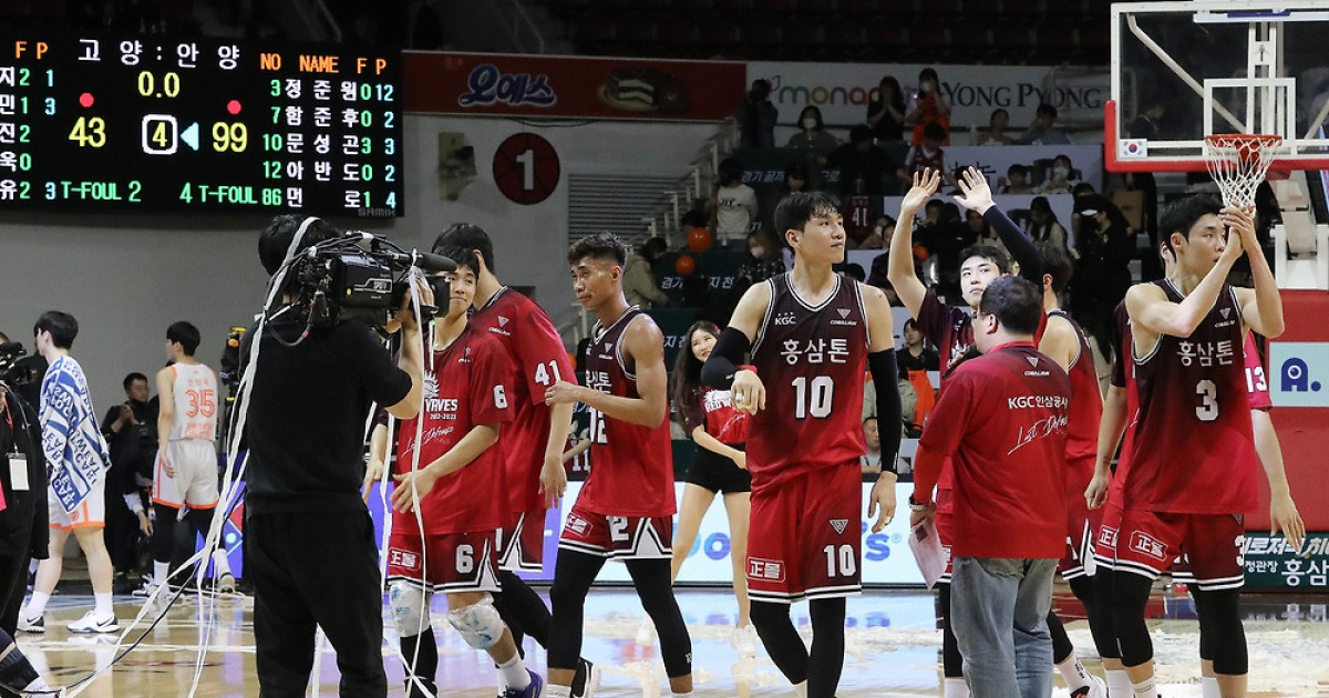 안양 KGC '56점차 플레이오프 최다 득점차 승리'