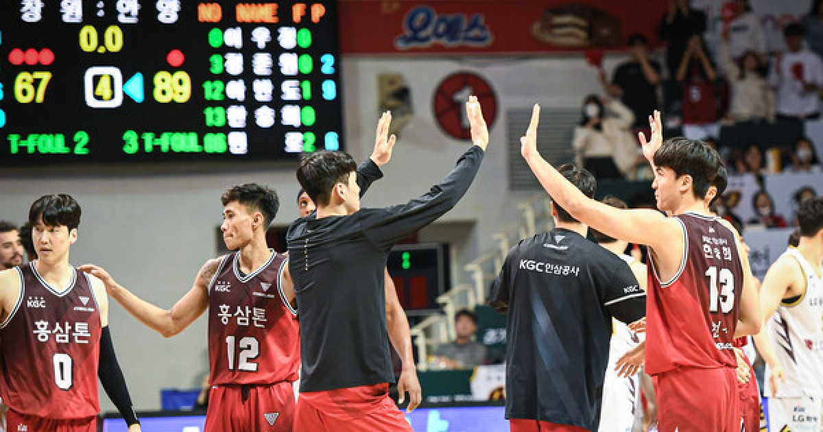 '56점차 압승' KGC, 경기력 걱정은 '정규리그 챔피언'의 귀여운 엄살[KBL PO 초점]