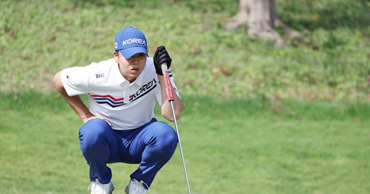 '항저우 AG 대표' 장유빈, KPGA 골프존 오픈 2R 공동 선두