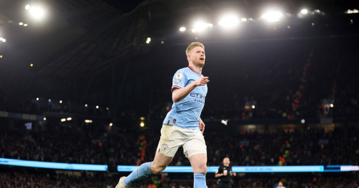 EPL 우승 경쟁 끝...맨시티, 아스널 4-1 격파→확률 92.1% 'KDB 원맨쇼 펼쳤다'