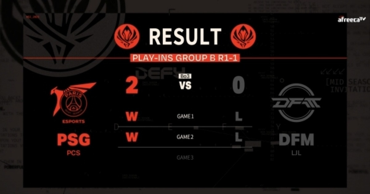 PSG탈론, DFM 세트스코어 2대0으로 완파 (MSI)
