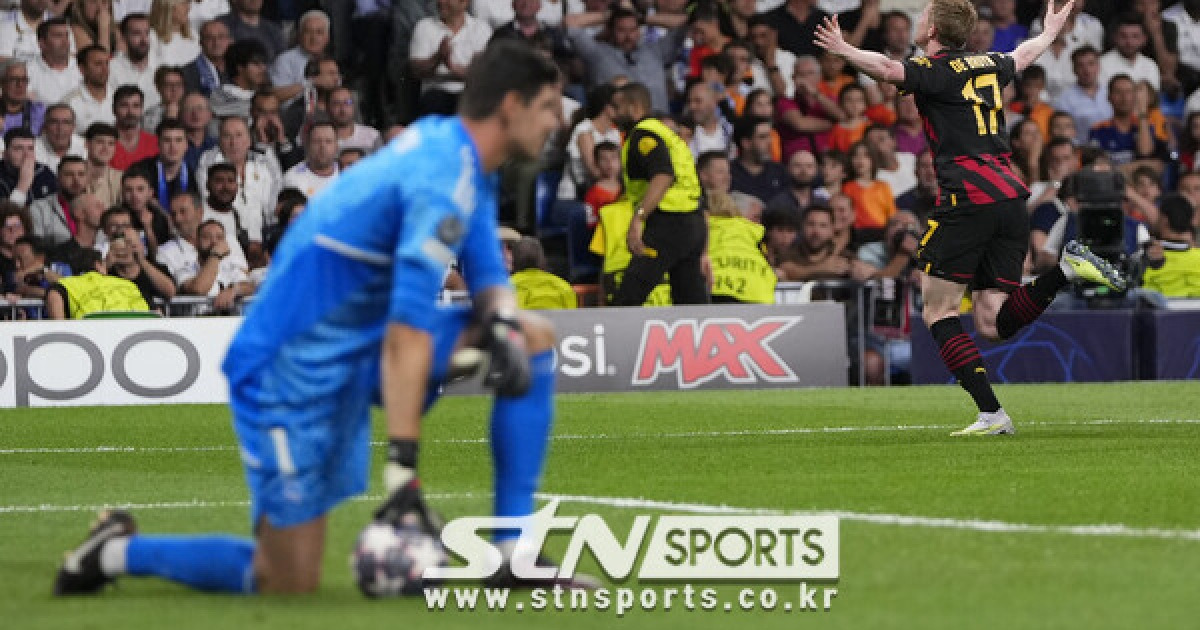 [UCL zip] '데 브라위너 대포알 골!' 맨시티, 레알 원정서 1-1 무