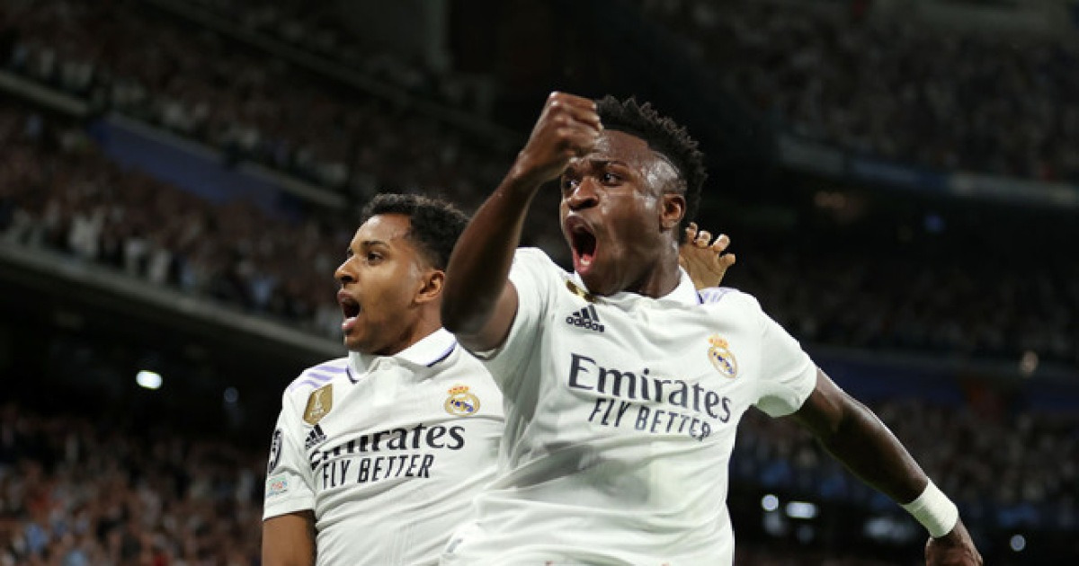 [UCL 리뷰] '비니시우스 환상골' 레알과 'KDB 동점골' 맨시티, 1-1 무...승부는 2차전으로