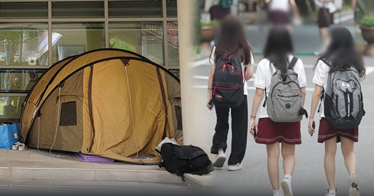 여고 기숙사 앞 노란 텐트 이 안에 사는 사람이‥반전