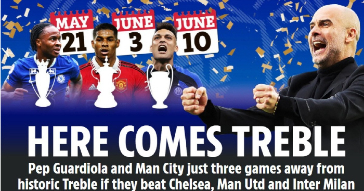 퍼거슨→펩, 트레블은 '신의 영역'→맨시티가 과연…EPL→FA→UCL 폭풍 우승 넘실