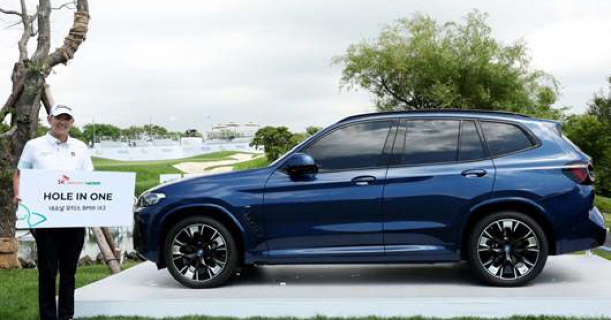 맹승재, SK텔레콤 오픈 1R 홀인원…8천만원 상당 BMW iX3 부상