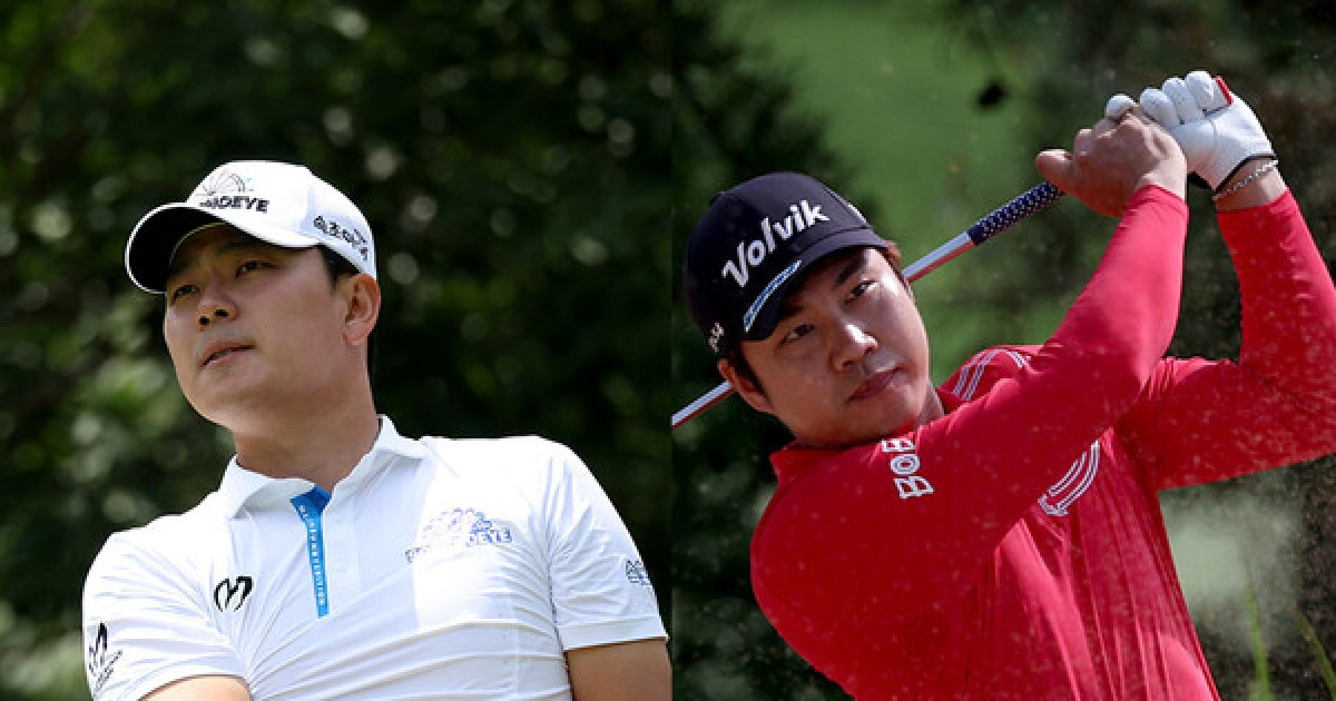 이정환·김민수, KPGA KB금융 리브챔피언십 2R 공동선두…'칩인 이글' 배용준 3위(종합)